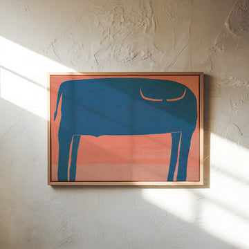 Toro Azul - Vertical Canvas Wall Art - Vybe Interior