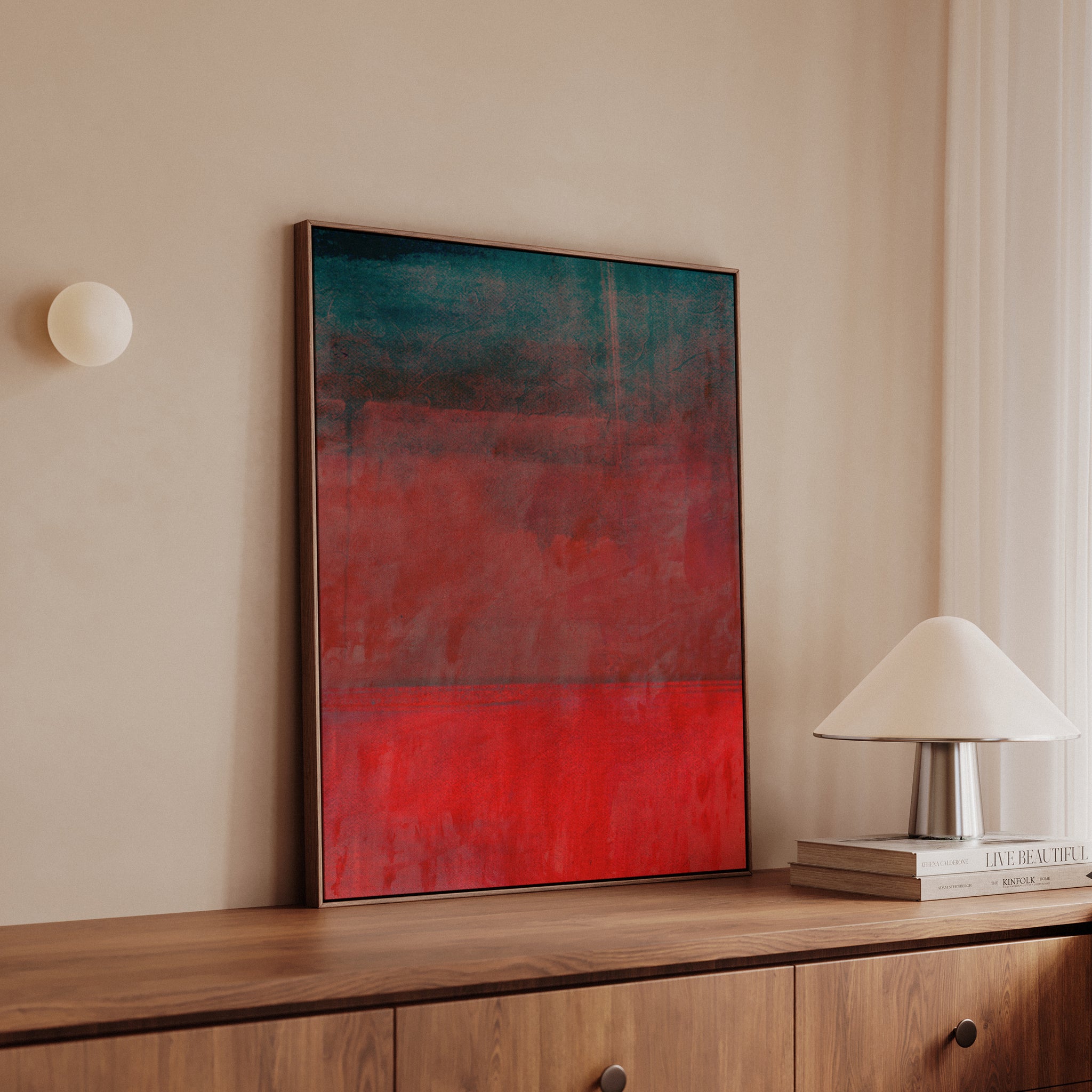 Fading into Red - Vertical Canvas Wall Art - Vybe Interior