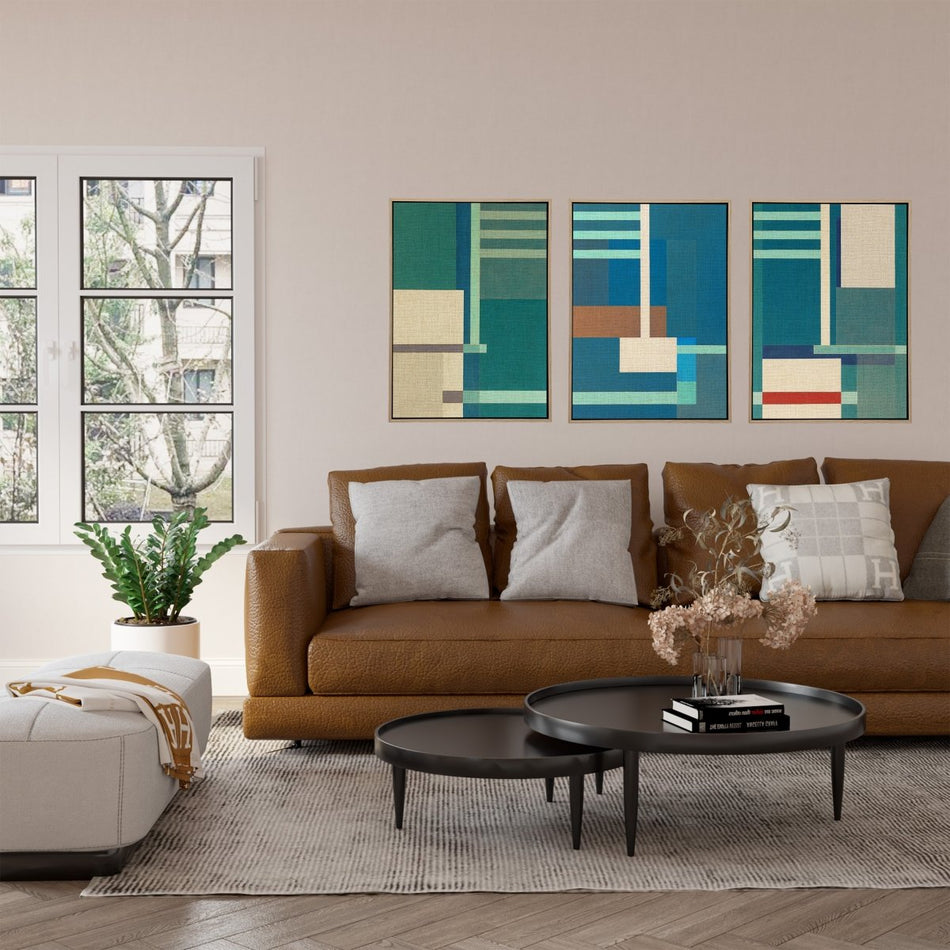 Container Stacking - 3-piece Canvas Wall Art - Vybe Interior
