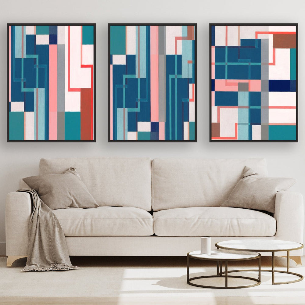 Exposed Pipes - 3-piece Canvas Wall Art - Vybe Interior