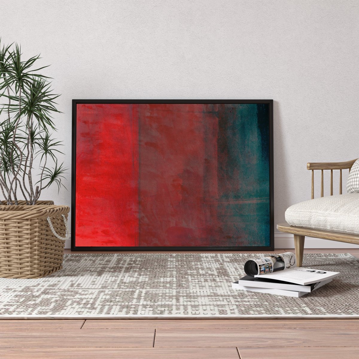 Fading into Red - Vertical Canvas Wall Art - Vybe Interior