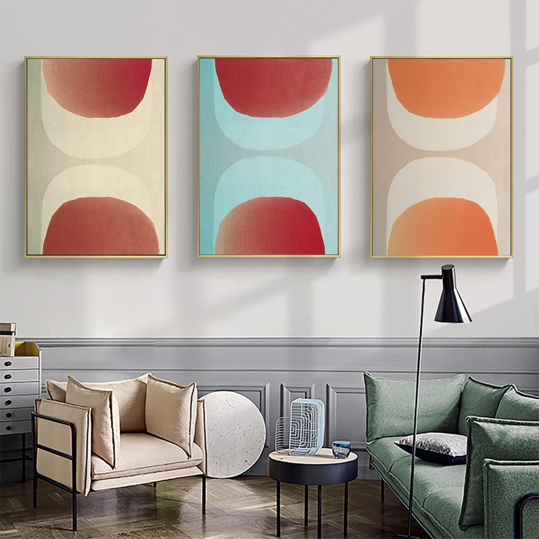 Mirrored Sun - 3-piece Canvas Wall Art - Vybe Interior