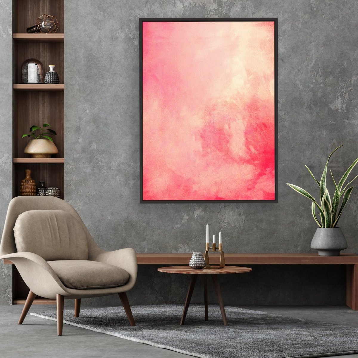 Pink Brightness - Vertical Canvas Wall Art - Vybe Interior
