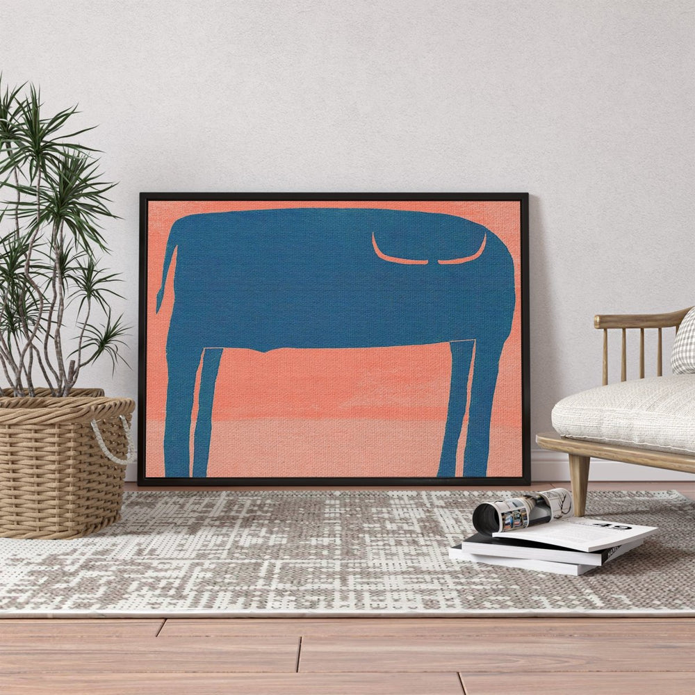 Toro Azul - Vertical Canvas Wall Art - Vybe Interior