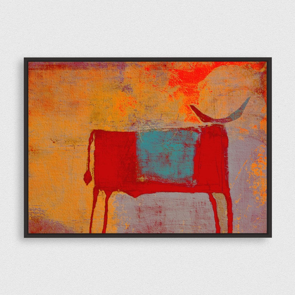 Toro Rojo - Colorful Canvas Wall Art - Vybe Interior
